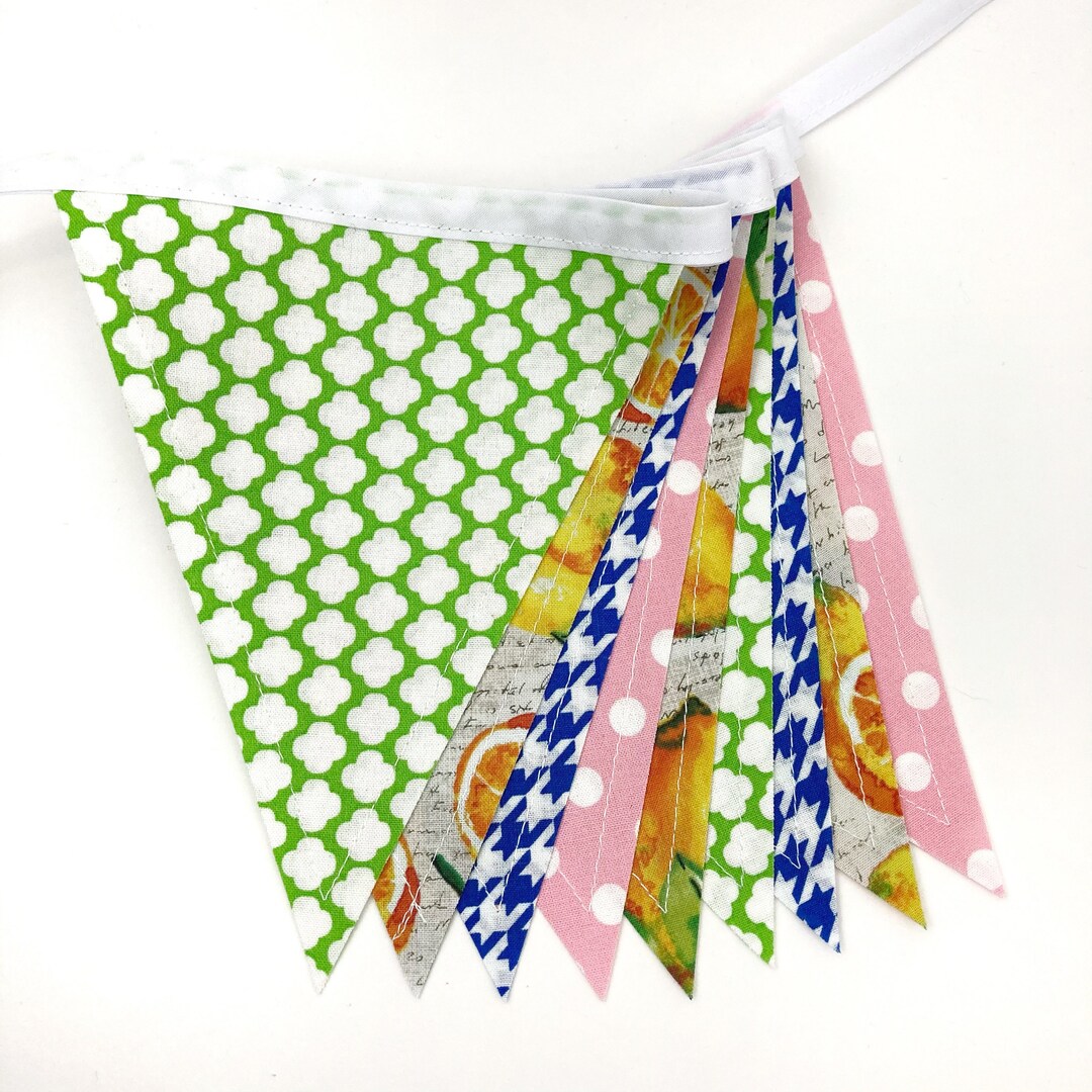 Lemon Bunting Banner, Party Decor, Fabric Bunting, Pennant Banner ...