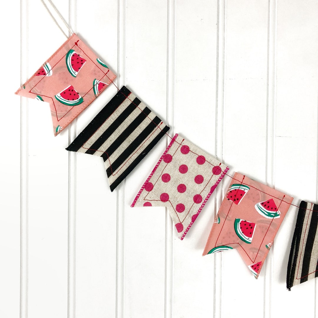 Mini Watermelon Bunting Banner, Bunting Banner, Mini Banner, Banner ...
