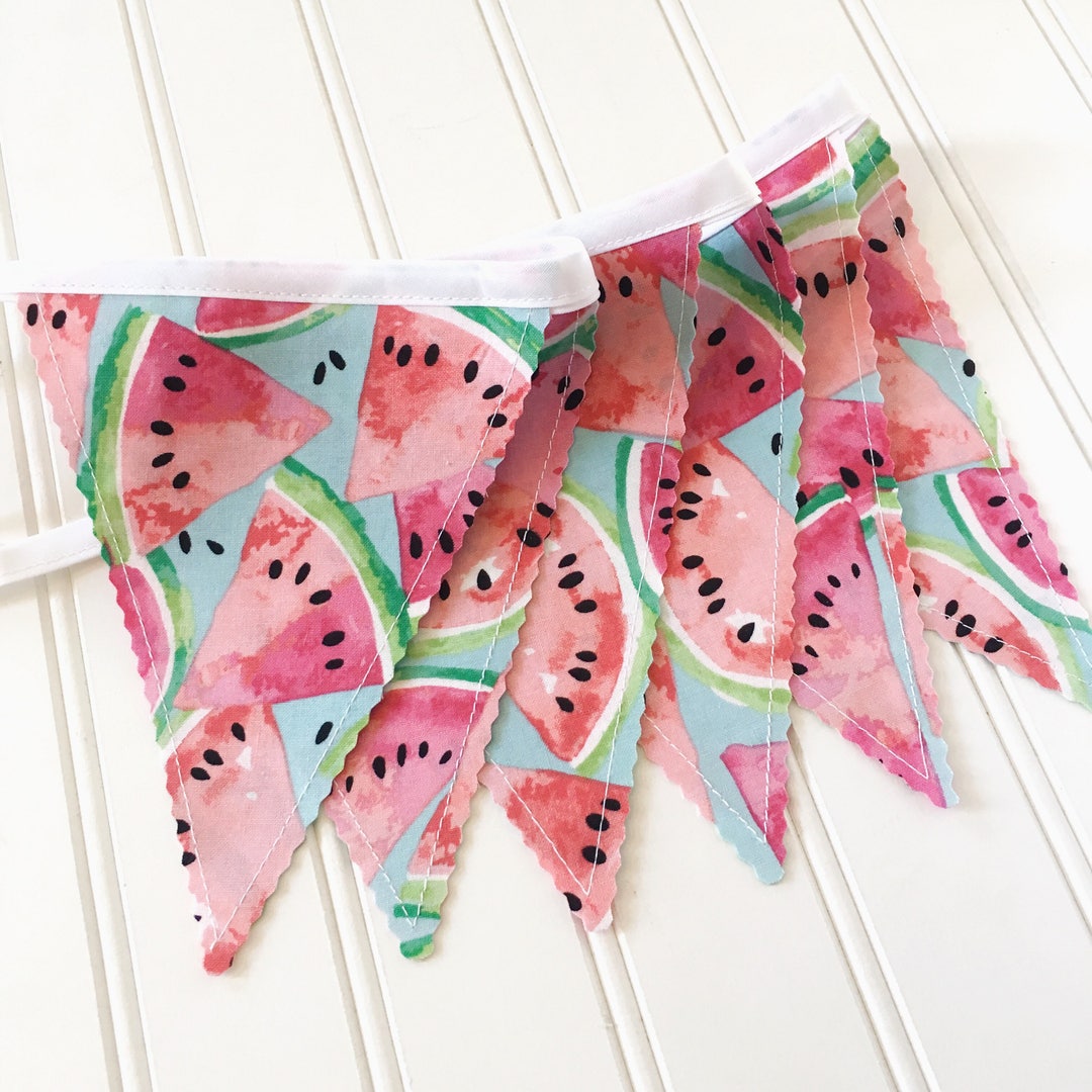 Watermelon Bunting Banner, Party Decor, Watermelon Banner, Summer Decor ...