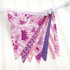 Pink and Purple Princess Bunting Banner, Party Decor, Baby Shower Decor ...