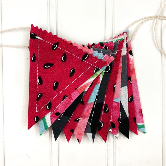 Mini Watermelon Bunting Banner Bunting Banner Mini Banner | Etsy