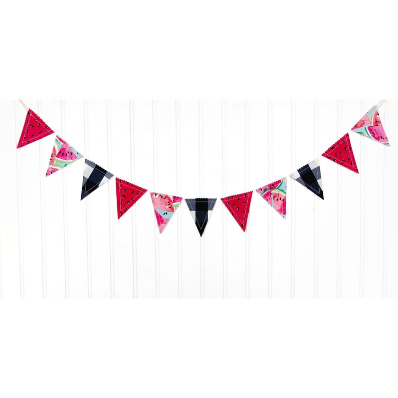 Mini Watermelon Bunting Banner Bunting Banner Mini Banner | Etsy