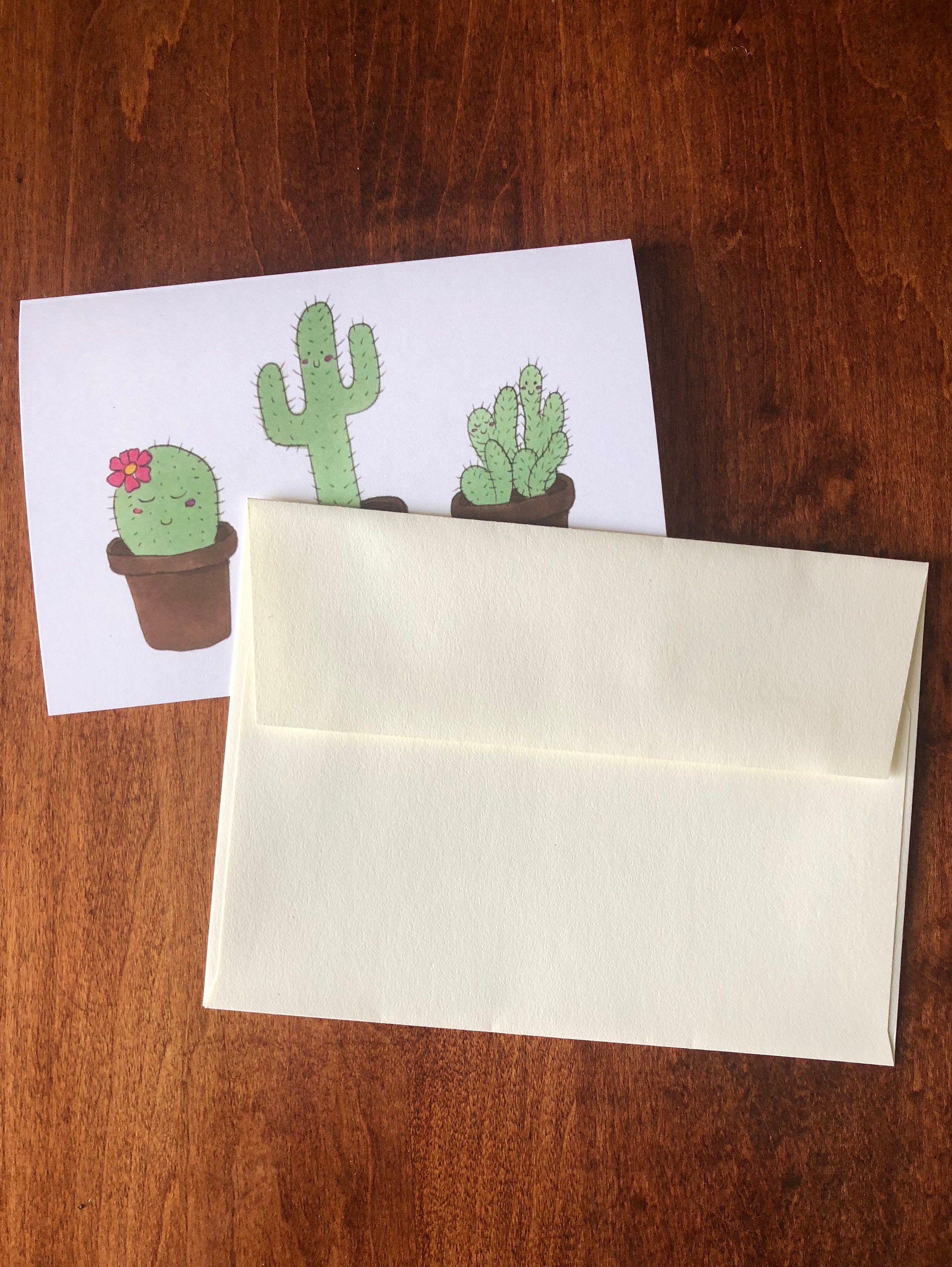 Cactus Trio Note Card Printed on Recycled Paper Made in America Cacti ...