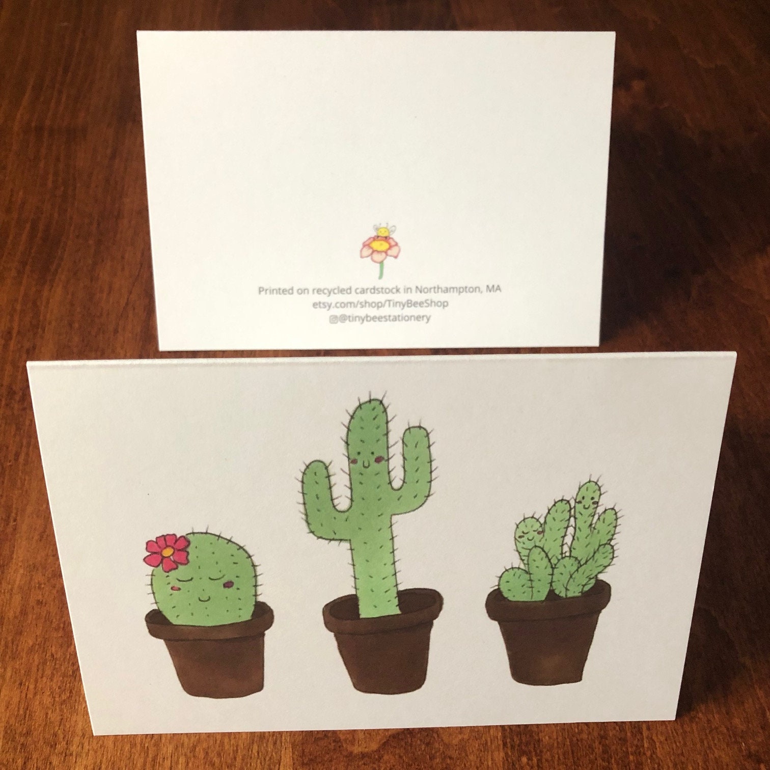 Cactus Trio Note Card Printed on Recycled Paper Made in America Cacti ...