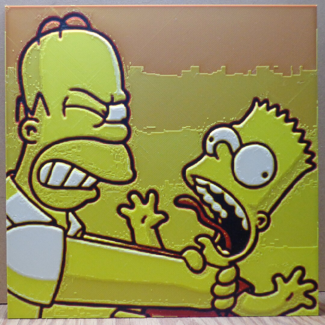 Hueforage Simpsons, Homer Choking Bart 3d Print Files .stl .3mf Gcode ...
