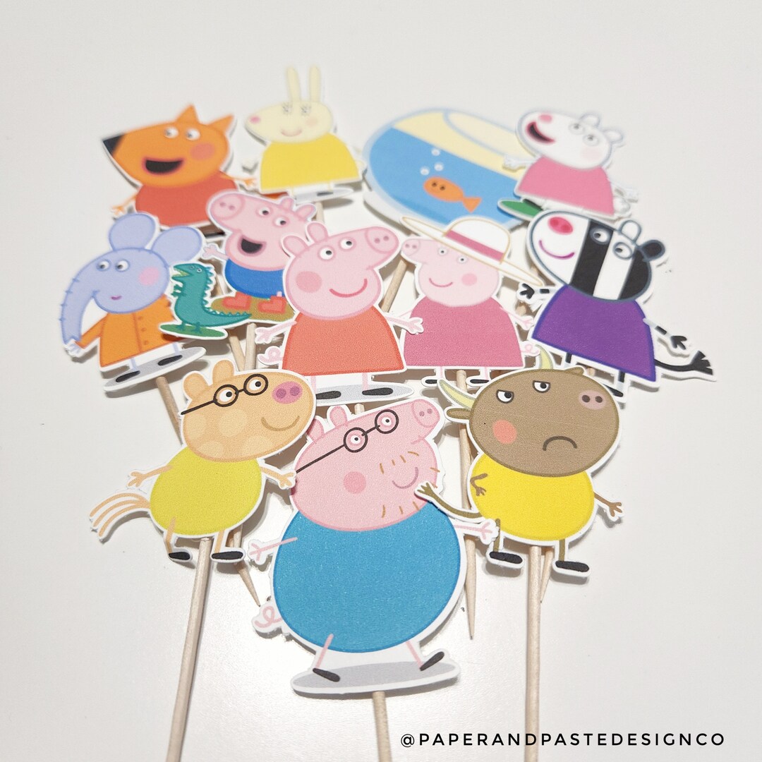 Peppa Pig Peppa Pig Cupcake Toppers Food Picks Party - Etsy Australia