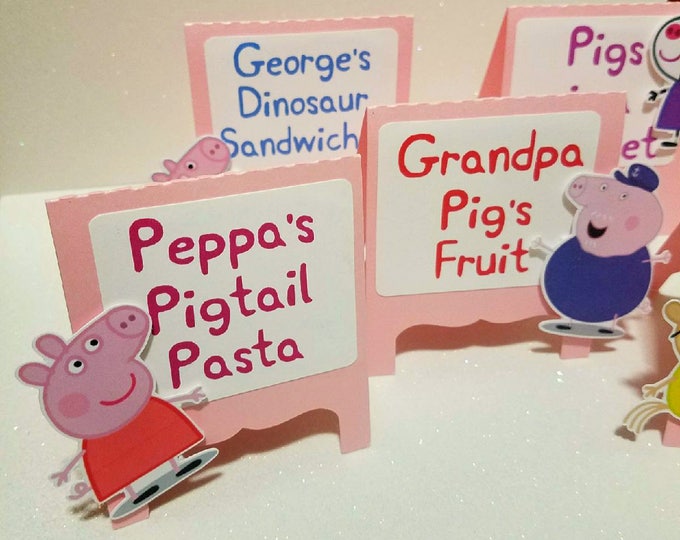 Pig Food Tents - Pink Pig Food Labels - Peppa Party - Etsy