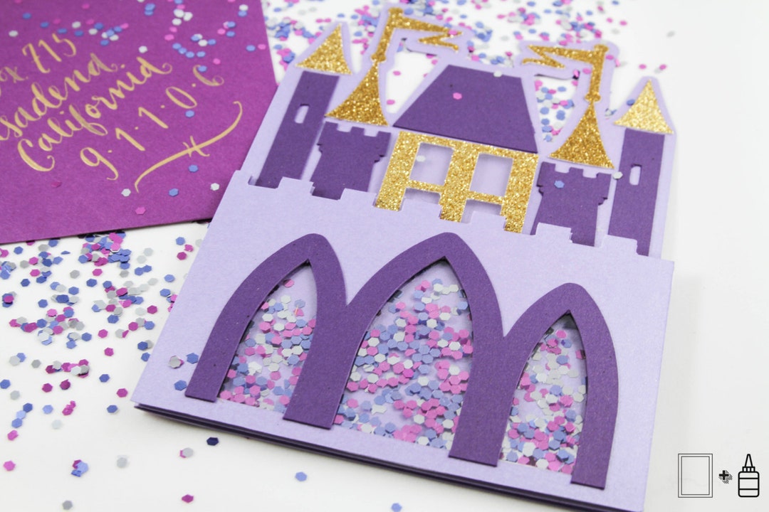 Princess Castle Invitation Castle Invitation Birthday Shaker Card ...
