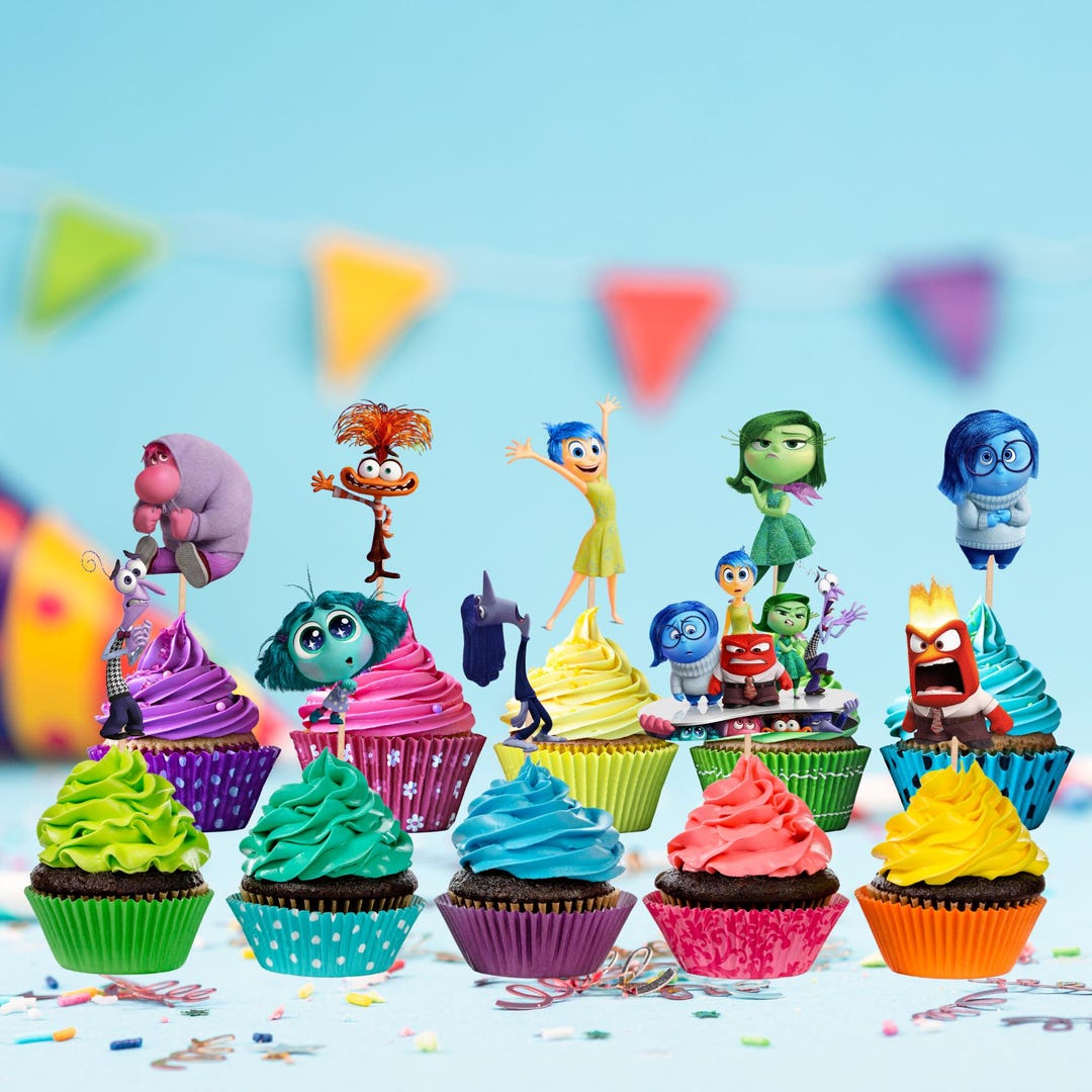 All the Feels Inside Out Cupcake Toppers - Inside Out Birthday ...