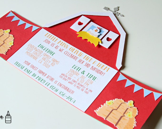 Barnyard Party Barn Invitations Barn Invitation Farm - Etsy