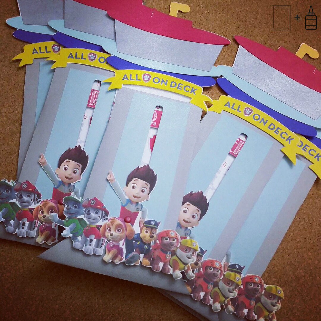 Patrol Headquarters Invitations Pull-out Dog Patrol Invitation Paw HQ ...