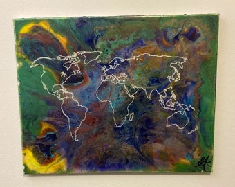 Resin Map Painting - Etsy