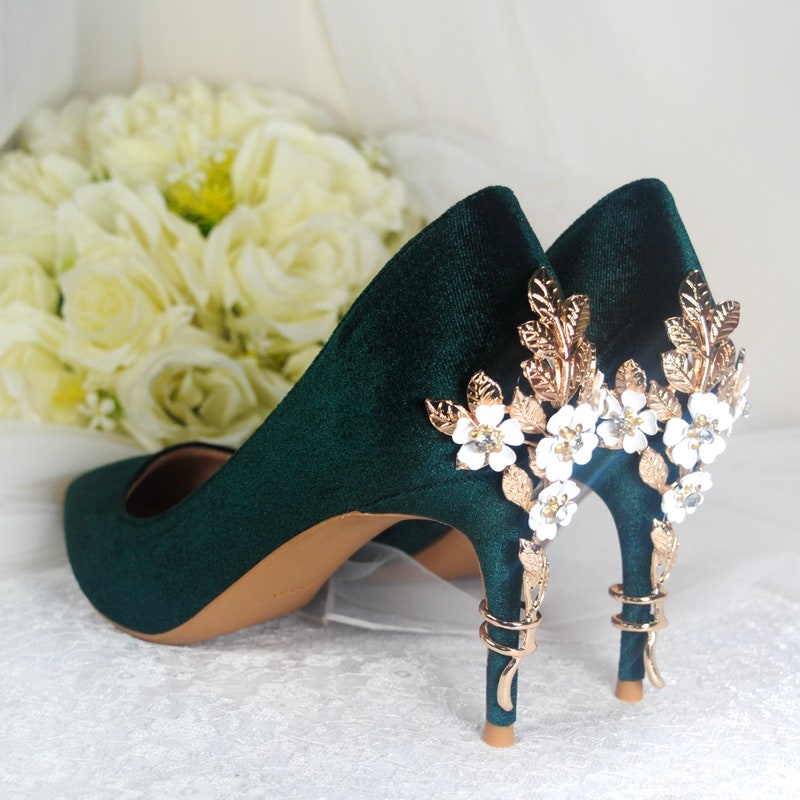 Green Velvet Shoes - Etsy
