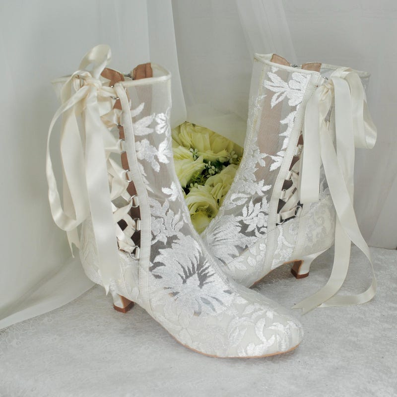 Wedding Lace Boots - Etsy