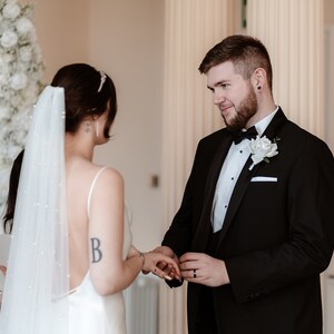 Wedding Pearl Veil,soft Bridal Tulle Veil With Comb,floor Length Veil ...