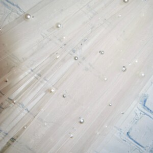 Wedding Pearl Veil,soft Bridal Tulle Veil With Comb,floor Length Veil ...