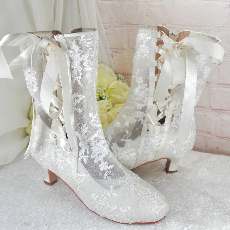 Wedding Lace Boots - Etsy