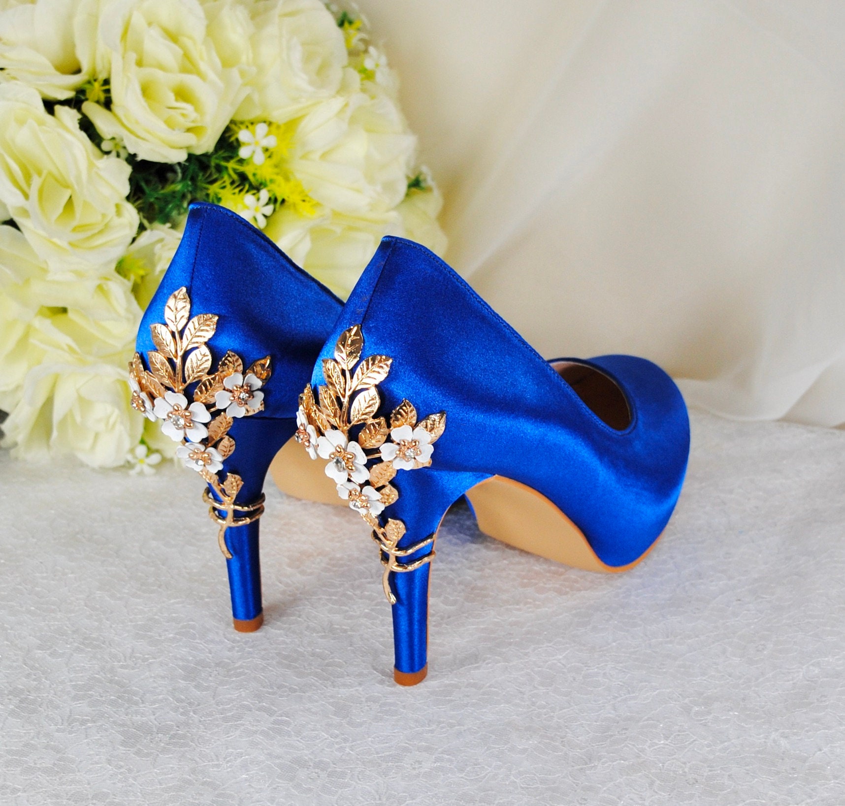 Yellow And Blue Wedding Shoes