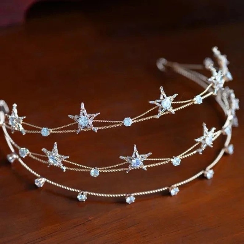 Celestial Moon and Stars Tiara and Hair Clips | Etsy