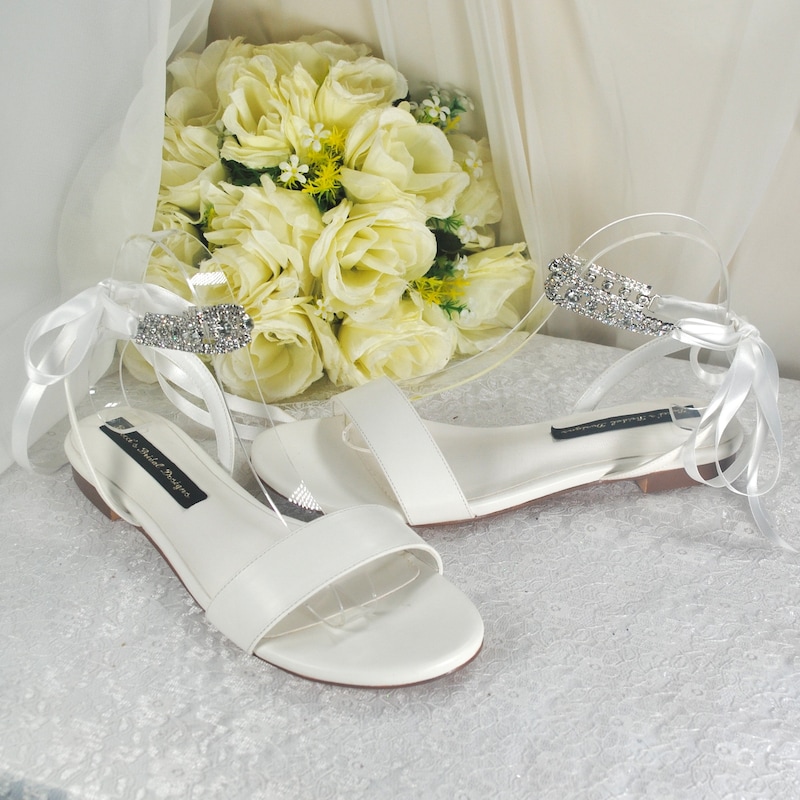 Bridal Flat Sandals - Etsy