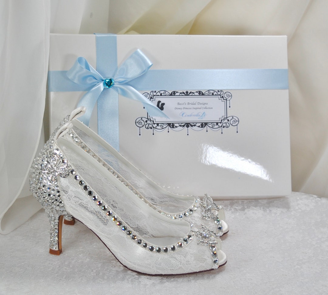 Ivory Lace Shoes, Cinderella BRIDAL Shoe, Princess Inspired Wedding ...