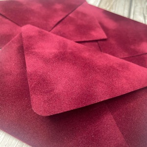 Luxury Burgundy Velvet Envelope | Velvet Envelope | Elegant Envelope ...