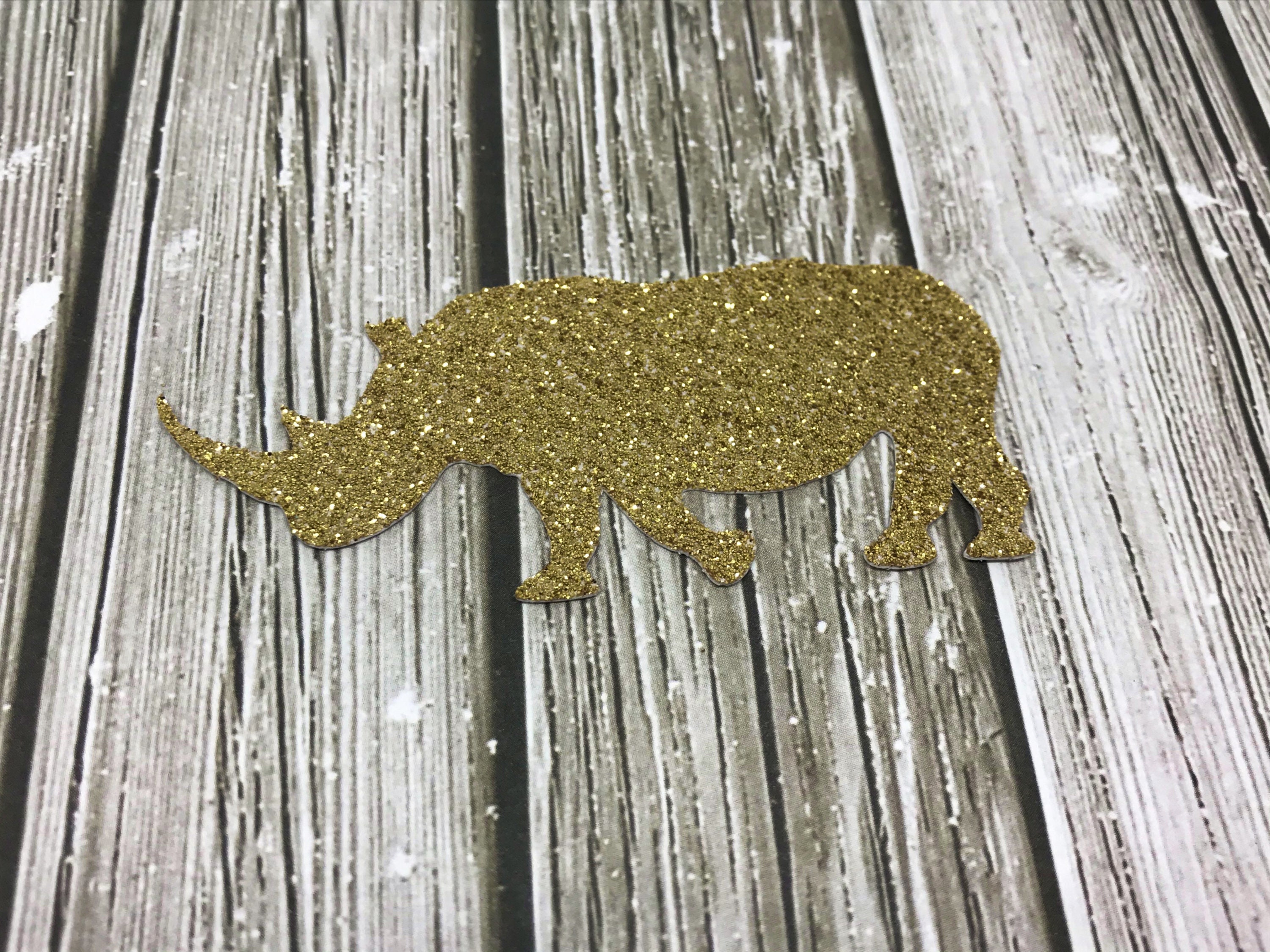 Rhino Cake Topper Paper Rhino Glitter Rhinos Die Cut Glitter Paper ...
