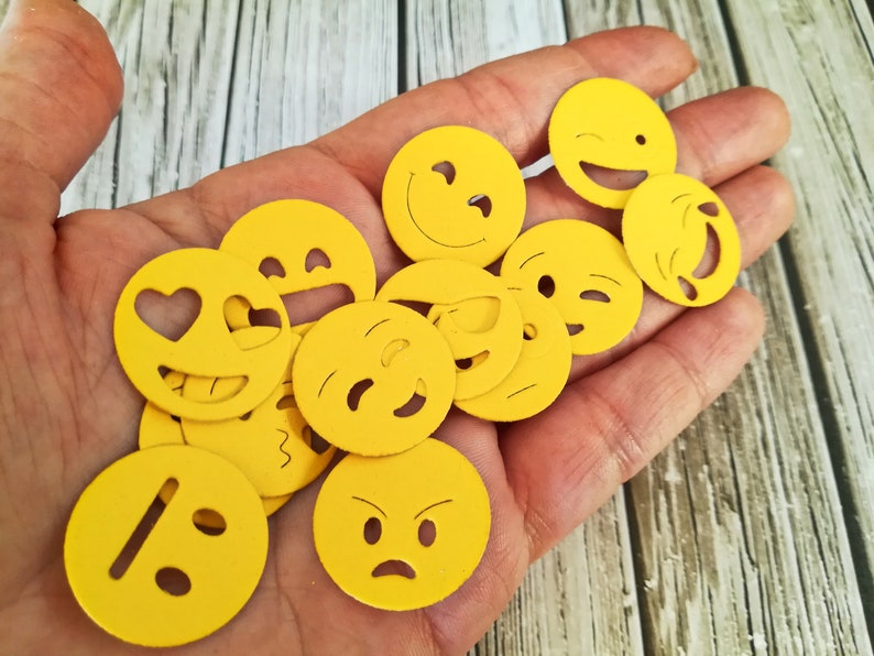 Paper Emoji Die Cuts - Paper Emoji Cutout - Paper Emoji Confetti - 130 ...