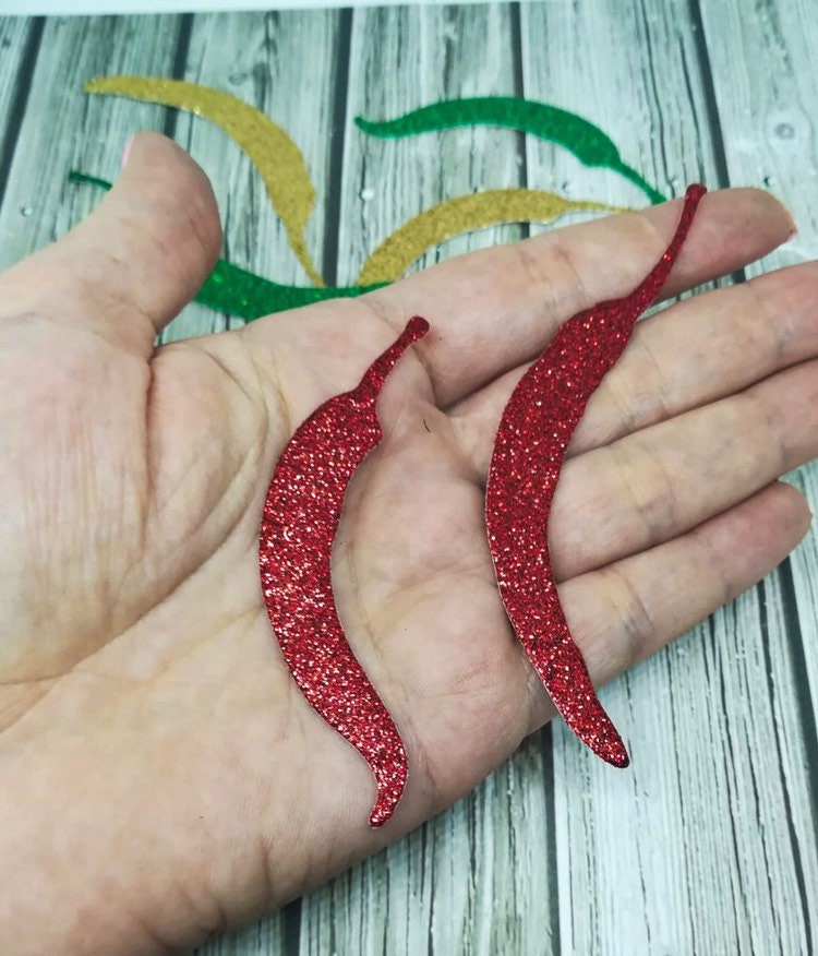 Glitter Chilli Pepper Pepperoni Cutout Glitter Pepperoni Paper Die Cut ...