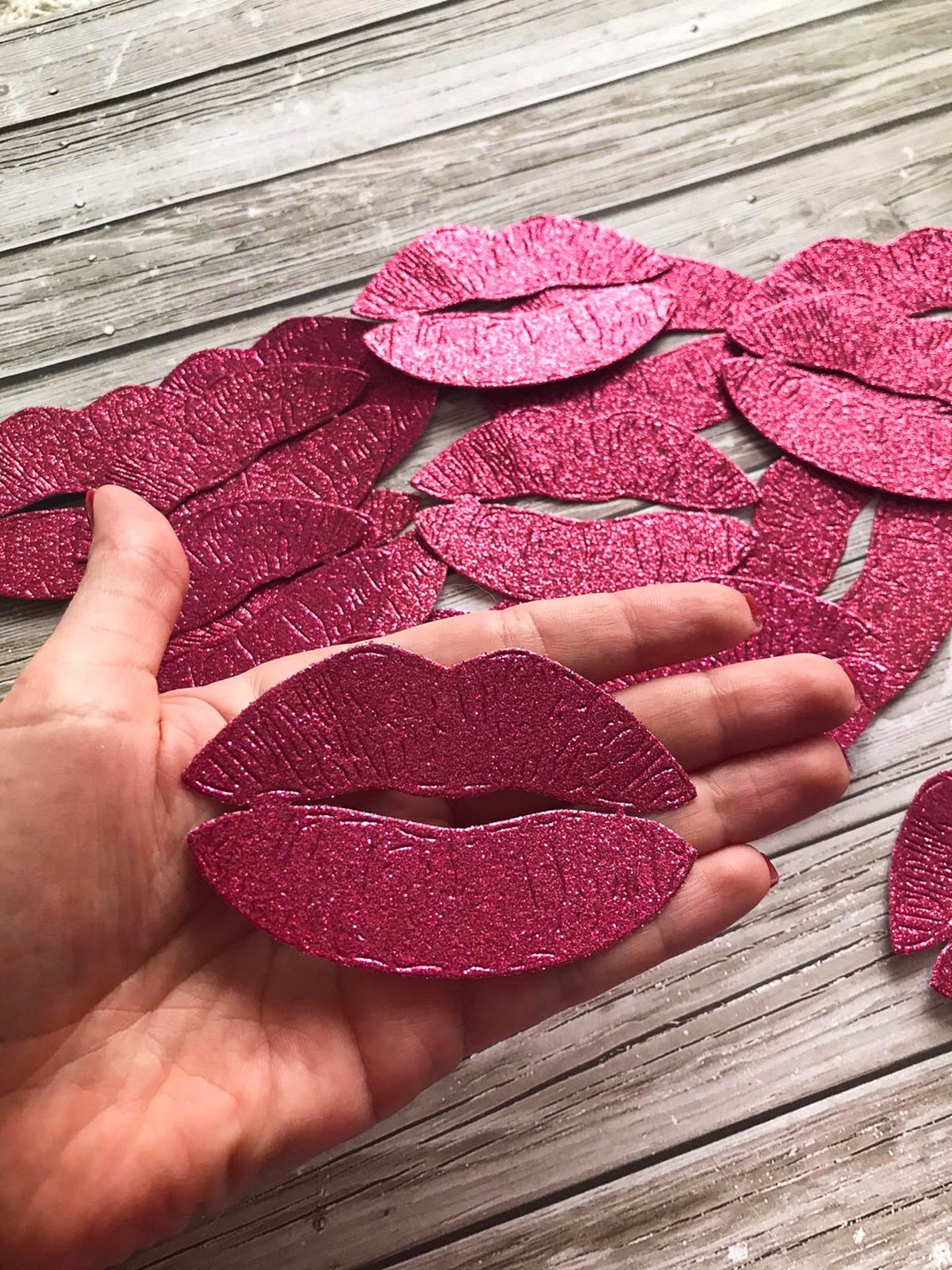 Glitter Paper Lips Paper Lips Die Cuts Paper Lips Cutouts Paper Lips ...