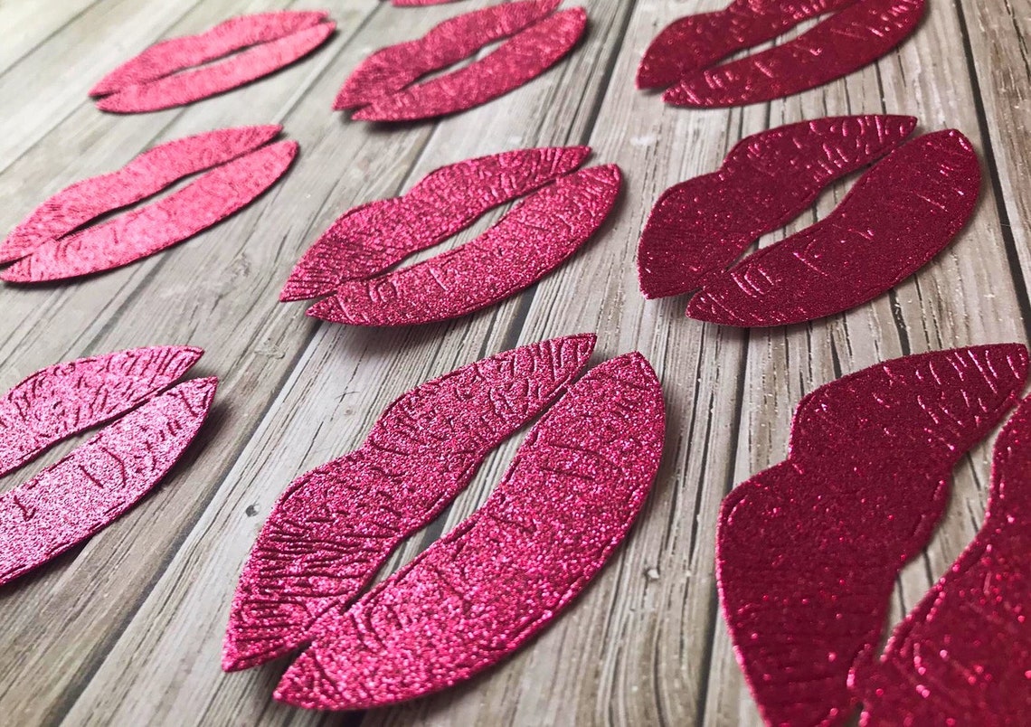 Glitter Paper Lips Paper Lips Die Cuts Paper Lips Cutouts Paper Lips ...