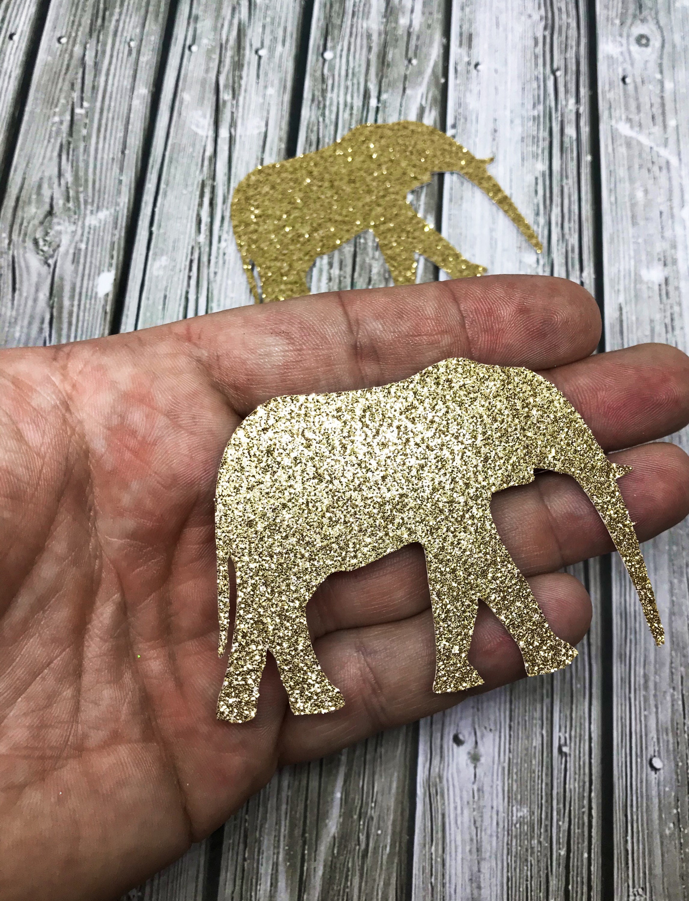 Elephant Cake Topper Paper Elephant Glitter Elephants Die Cut Glitter ...