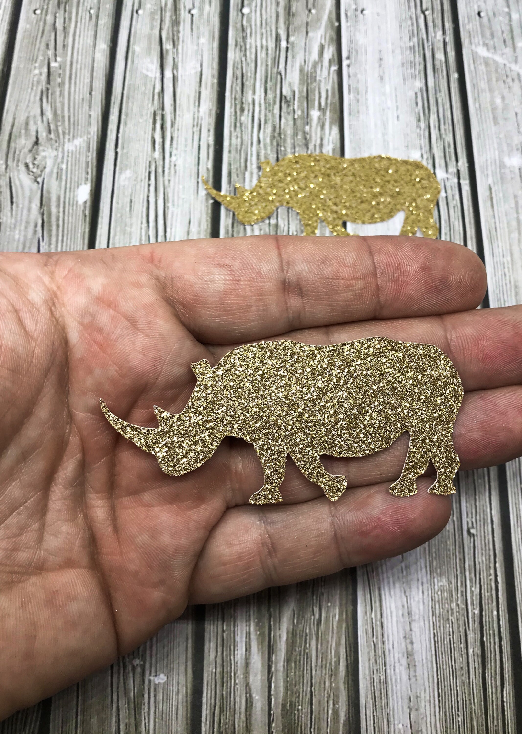 Rhino Cake Topper Paper Rhino Glitter Rhinos Die Cut Glitter Paper ...