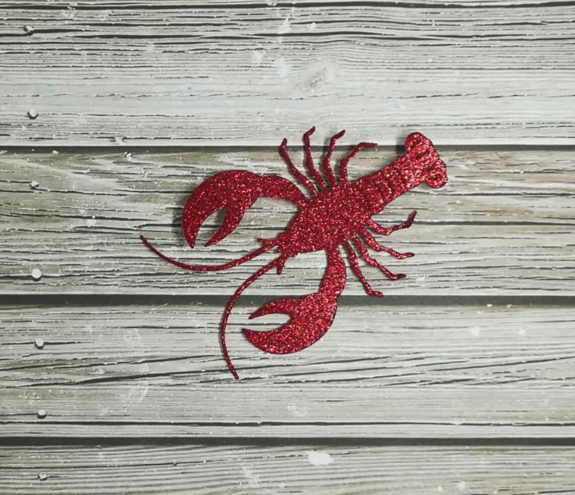 Glitter paper lobster Lobster cutouts Die cut lobsters | Etsy