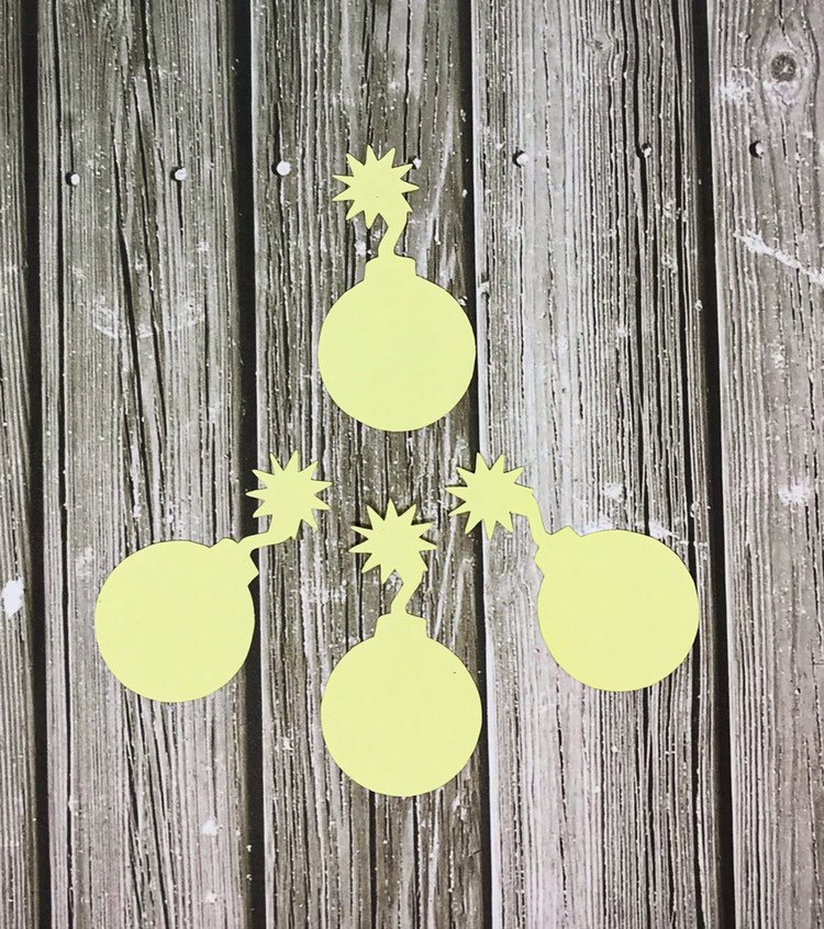 Paper Bomb Die Cut Bomb Cutout Paper Bomb Colorful Bomb Bomba Boom ...