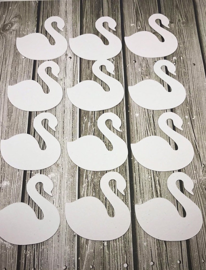 Swan Die Cut - Paper Swan - Swans - Paper Swan Cutouts - Paper Swan Die ...