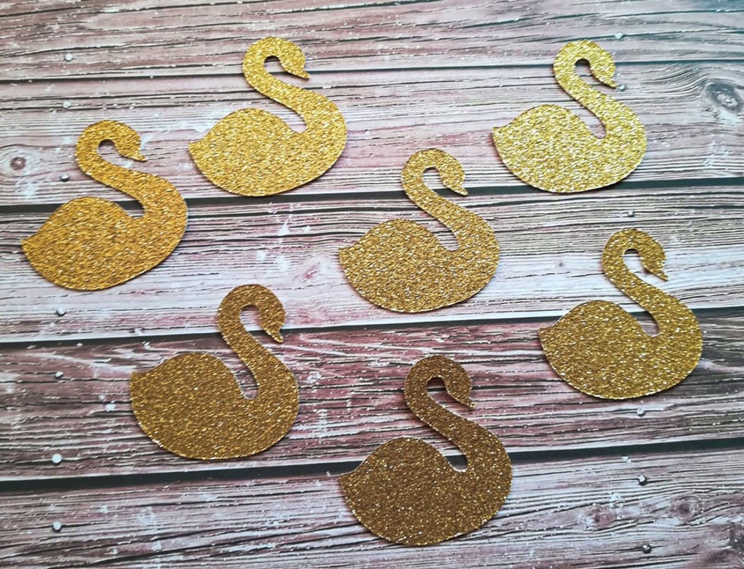 Swan Die Cuts - Paper Swan -glitter Swan Die Cut - Glitter Paper Swan ...