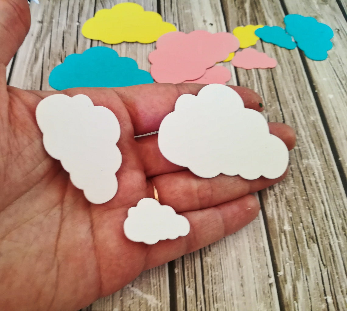 Paper Clouds Die Cuts - Paper Clouds Cutouts - Paper Cloud - Paper Die ...