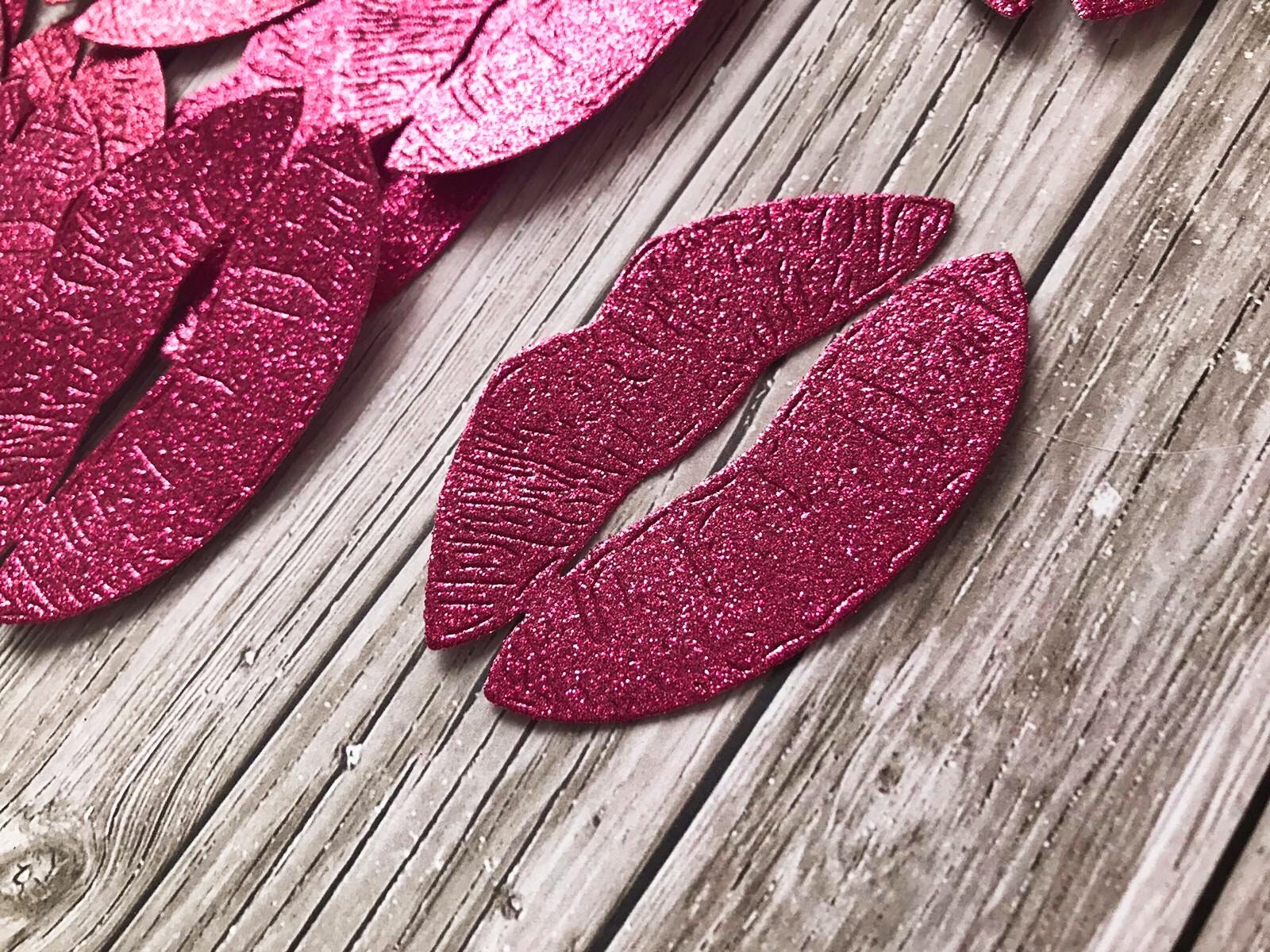 Glitter Paper Lips Paper Lips Die Cuts Paper Lips Cutouts Paper Lips ...