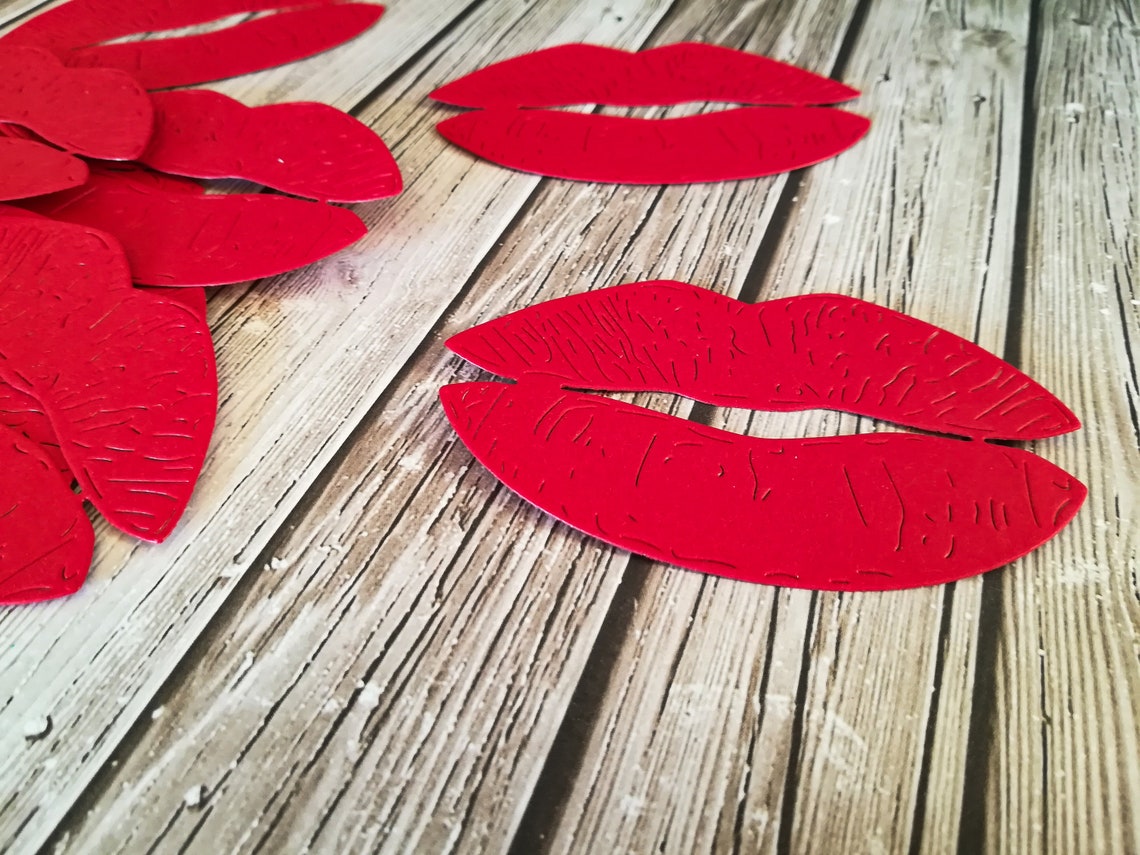 Paper Lips Die Cuts Paper Lips Cutouts Paper Lips Paper Die Cut 20 ...