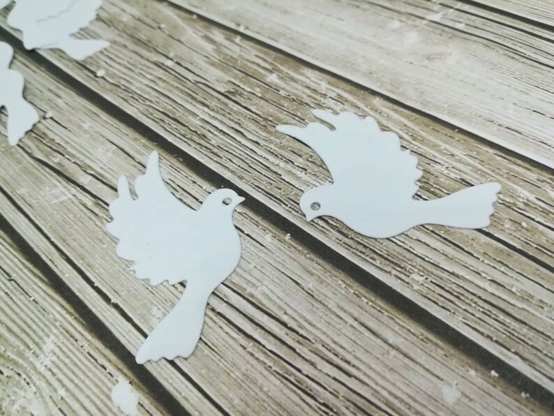 Paper Dove Die Cuts Paper Doves Cutouts Paper Doves Paper Die Cut Card ...