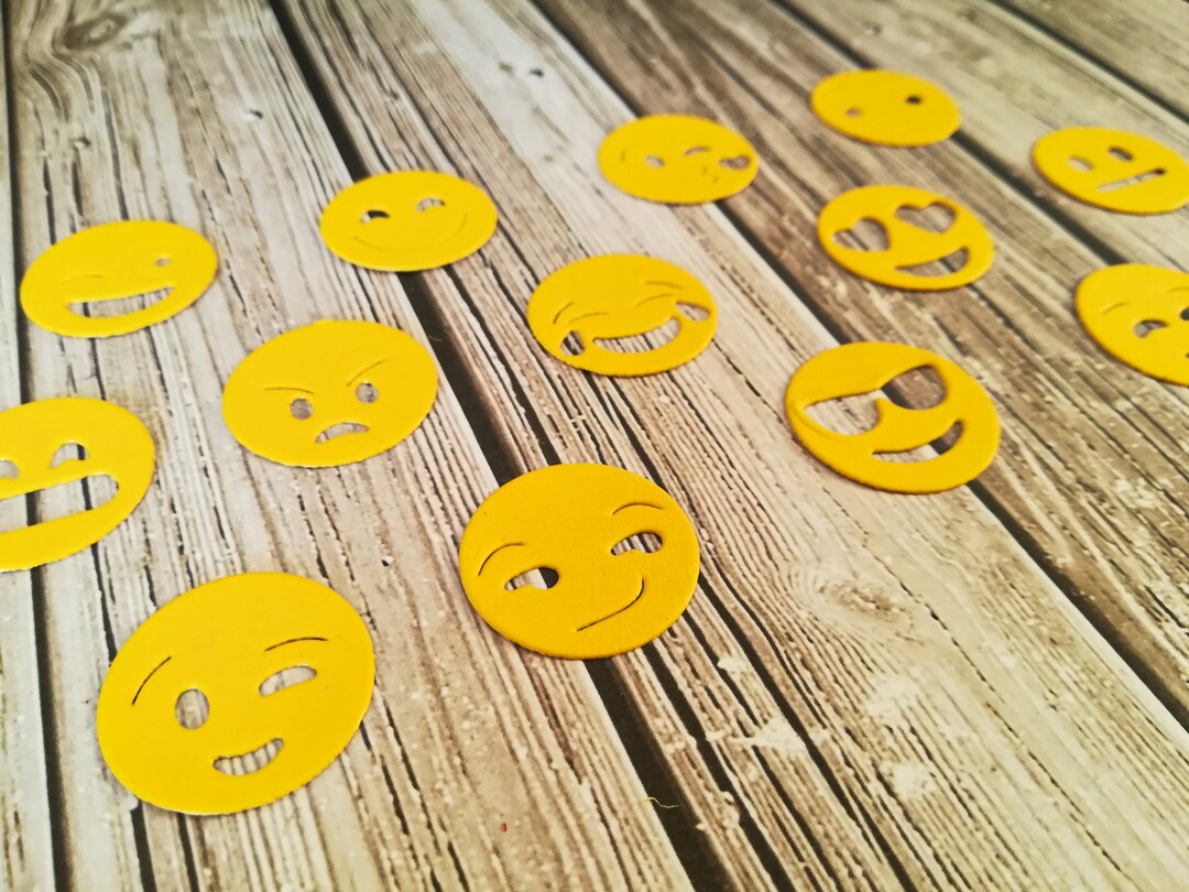 Paper Emoji Die Cuts - Paper Emoji Cutout - Paper Emoji Confetti - 130 ...