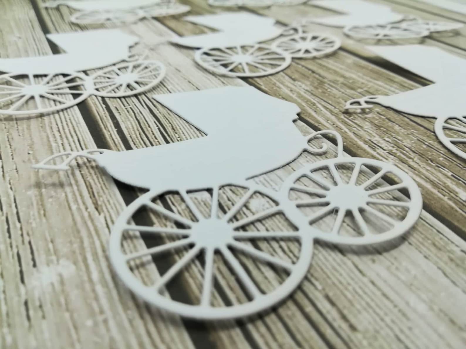 Paper Baby Carriage - Die Cut Carriage - Mix Color Carriage - Paper Die ...