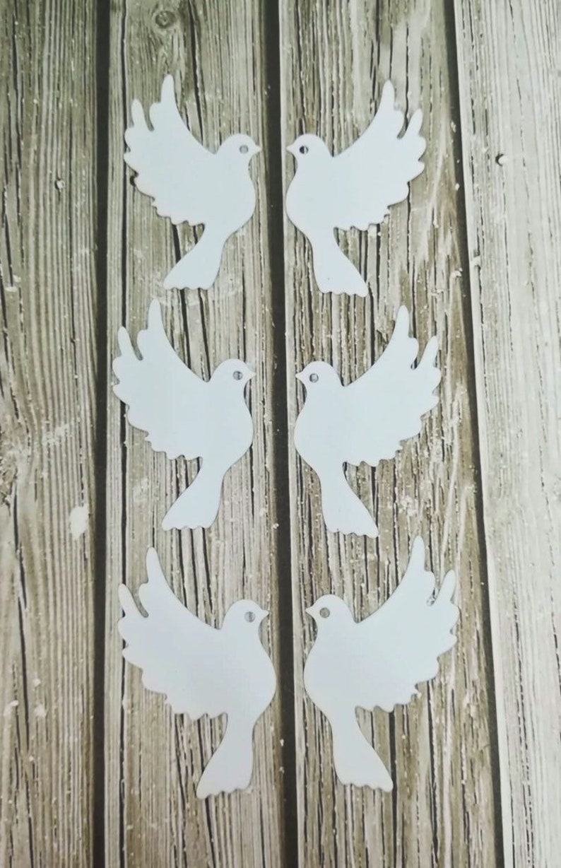 Paper Dove Die Cuts Paper Doves Cutouts Paper Doves Paper Die Cut Card ...