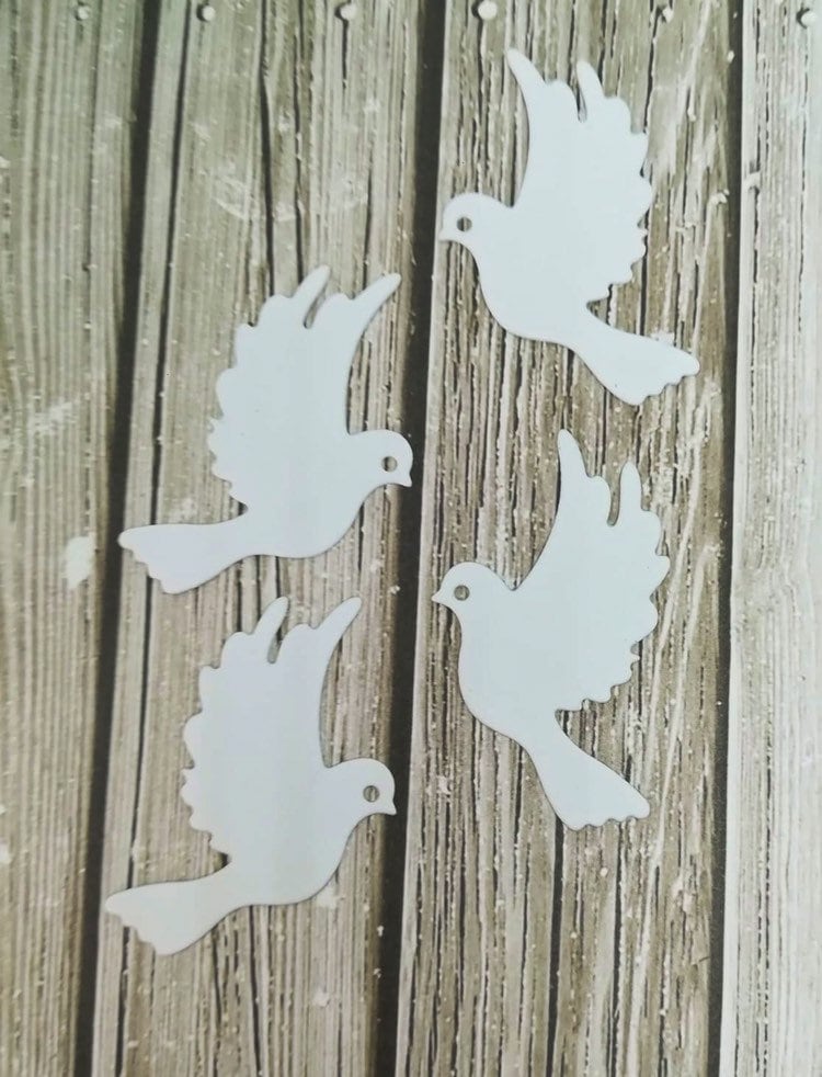 Paper Dove Die Cuts - Paper Doves Cutouts - Paper Doves - Paper Die Cut ...
