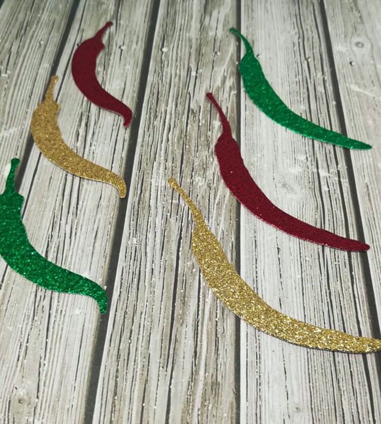 Glitter Chilli Pepper Pepperoni Cutout Glitter Pepperoni - Etsy