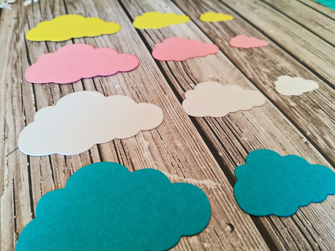 Paper Clouds Die Cuts - Paper Clouds Cutouts - Paper Cloud - Paper Die ...