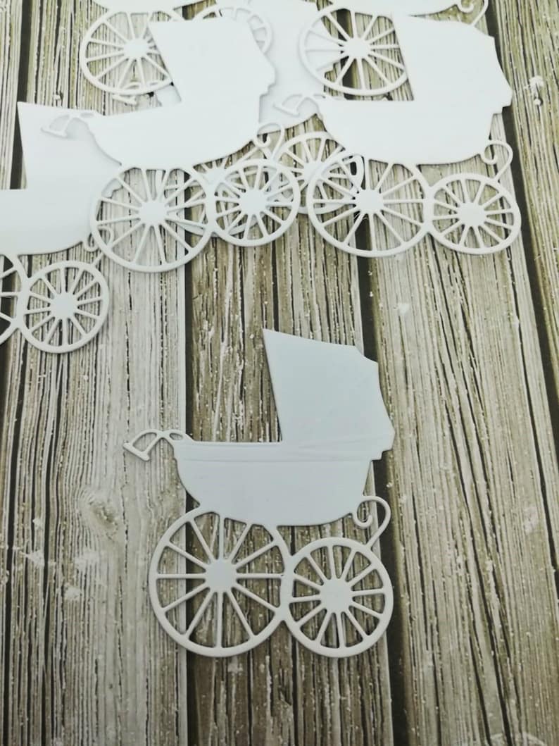 Paper Baby Carriage - Die Cut Carriage - Mix Color Carriage - Paper Die ...