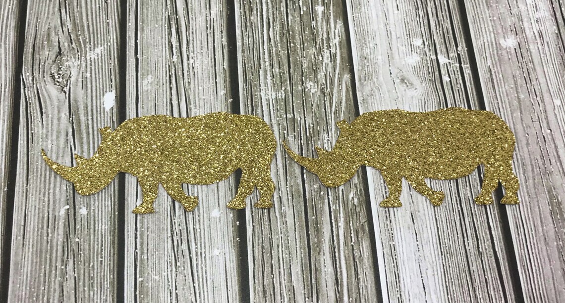 Rhino Cake Topper Paper Rhino Glitter Rhinos Die Cut - Etsy