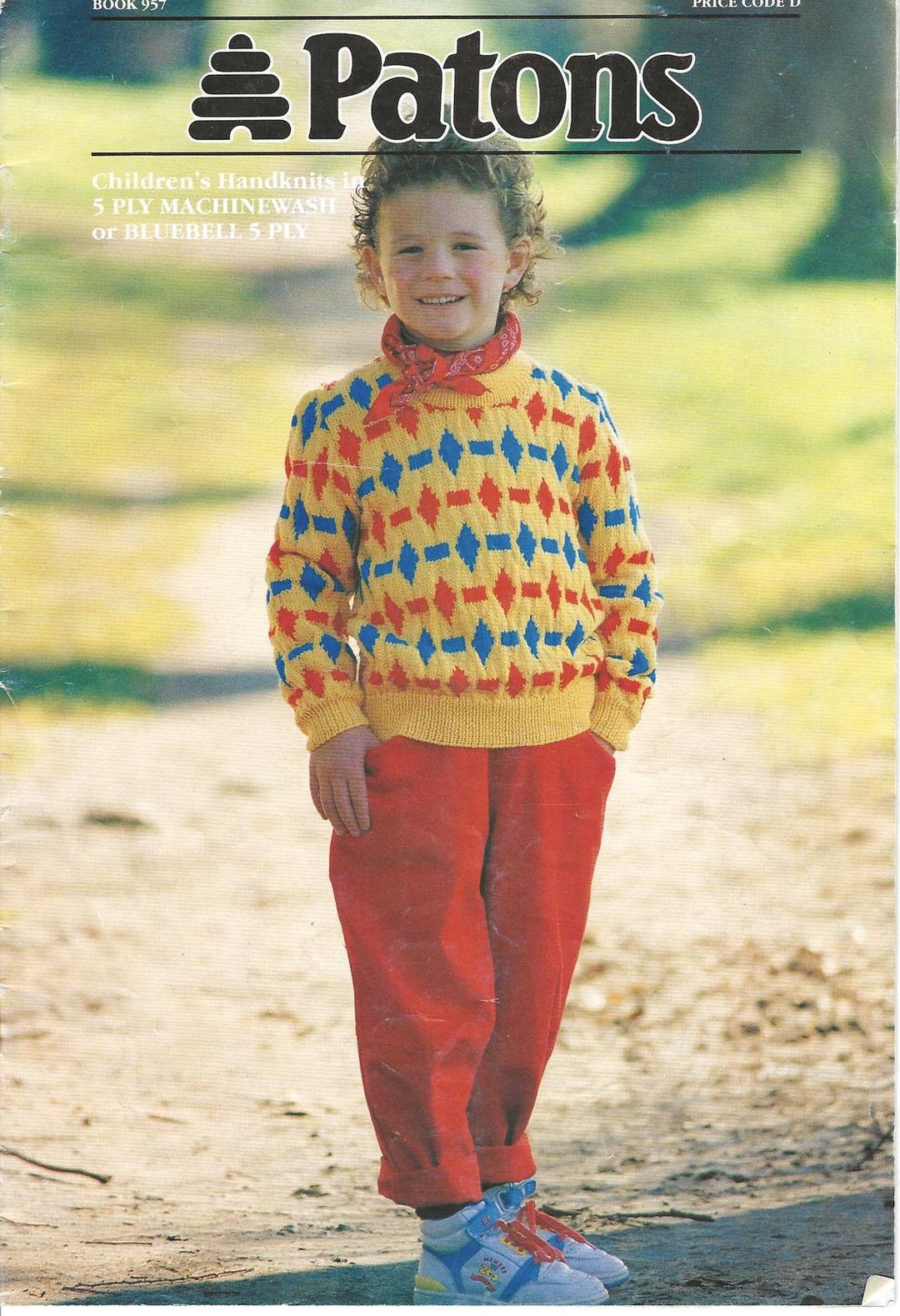 Children's Knit Cardigan & Jumper Patterns Colorful Patons 5-ply (PDF ...